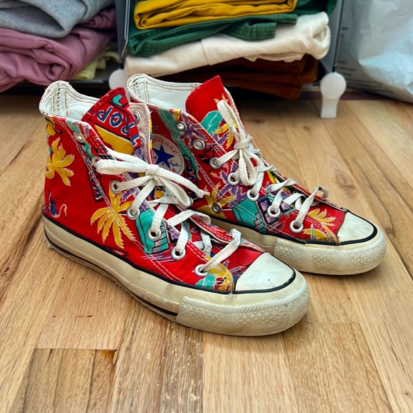 Converse | Shoes | Vintage 8s Tropical Converse | Poshmark